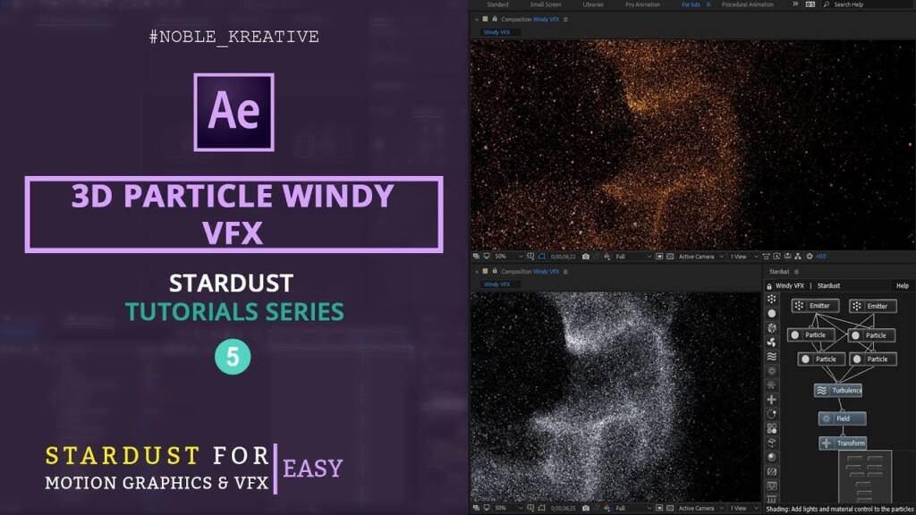 3D Particle Windy VFX in AE | Easy - Noble Kreative