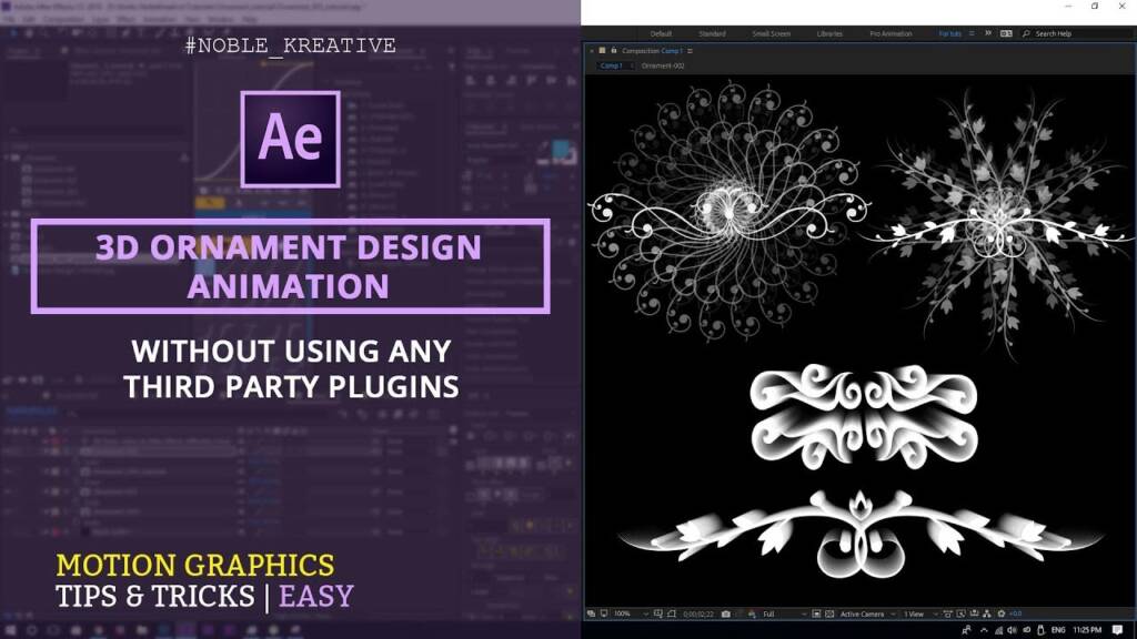 3D Ornament Design Animation in After Effects - Noble Kreative